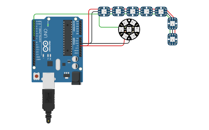 Circuit design LED RGB NeoPixel | Tinkercad