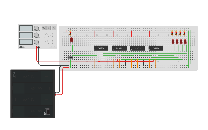 Circuit design Left Shift Registers | Tinkercad