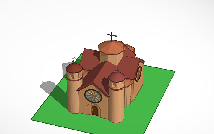 3D design ROMANESQUE CHURCH - Tinkercad