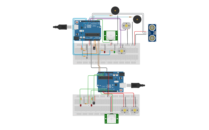 Circuit Design I2c Communication In Smart Home With 2 Floors Tinkercad