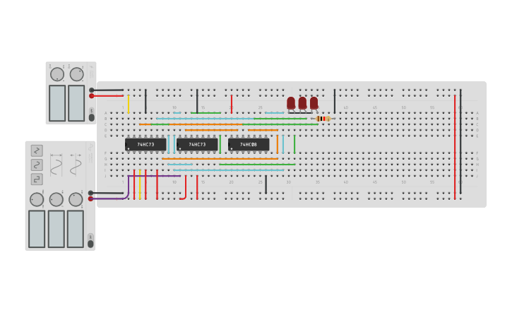Circuit Design Synchronous Mod 6 Up Counter Tinkercad