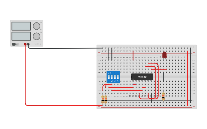 Circuit design OR Gate Through NAND Gate | Tinkercad