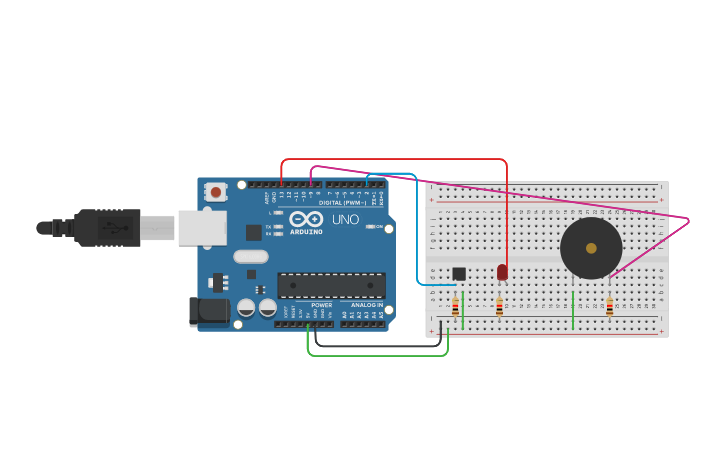 Circuit design Tilt-Piezo-LED - Tinkercad