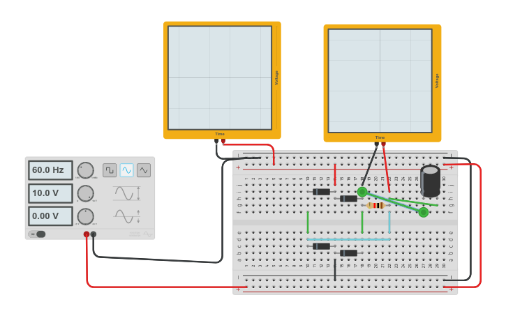 Circuit design Full Wave Rectifier - Tinkercad