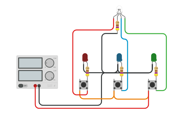 Circuit Design Rgb Led With Push Button Tinkercad