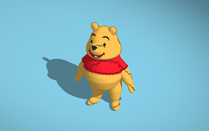 3D design Scribble Winnie the Pooh - Tinkercad