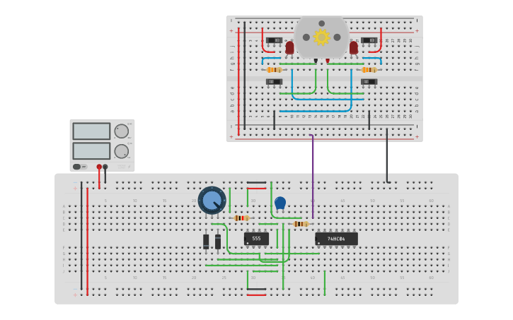 Circuit design NE555 PWM (Assign6) - Tinkercad