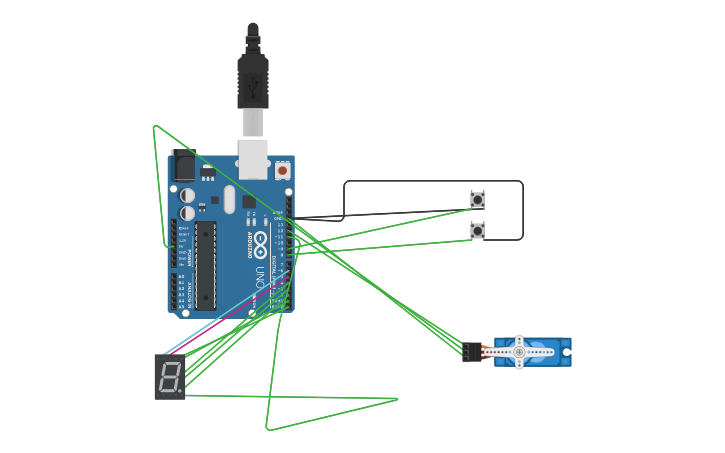Circuit design arduino parking - Tinkercad