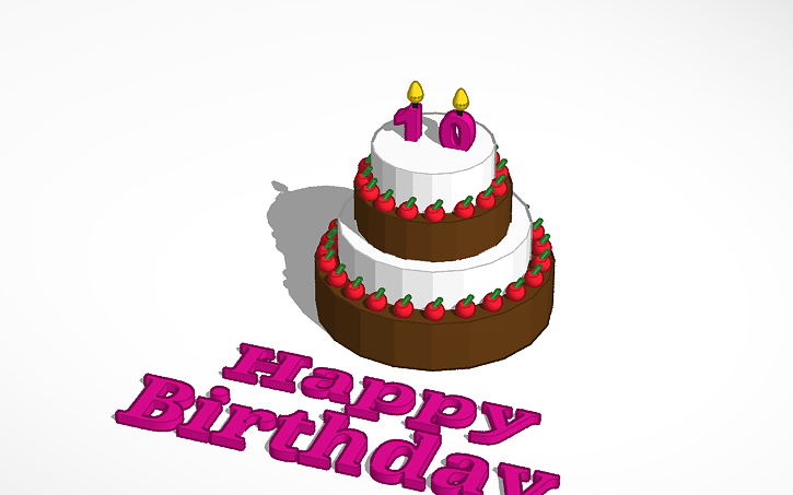 3D design Birthday cake | Tinkercad