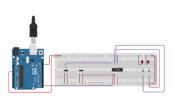 Circuit design Configuring 74HC73 | Tinkercad