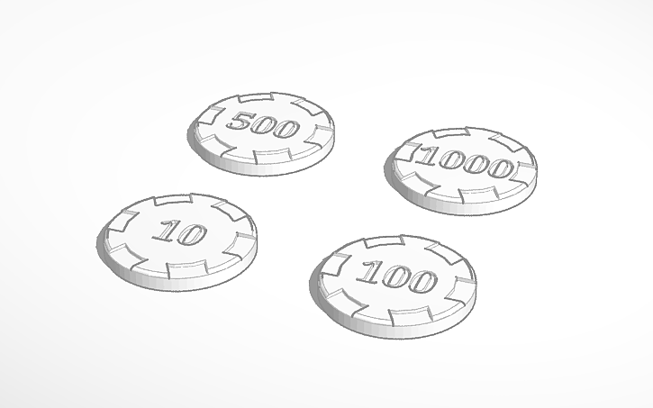 3D design Pocker Chips - Tinkercad