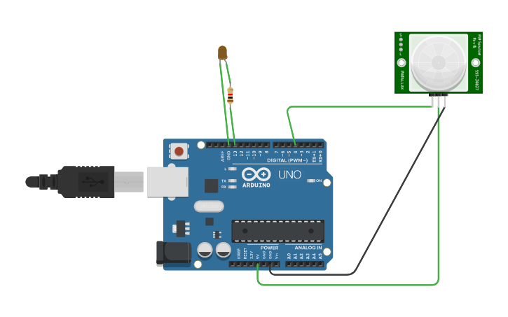 Circuit design arduino motion sensor - Tinkercad