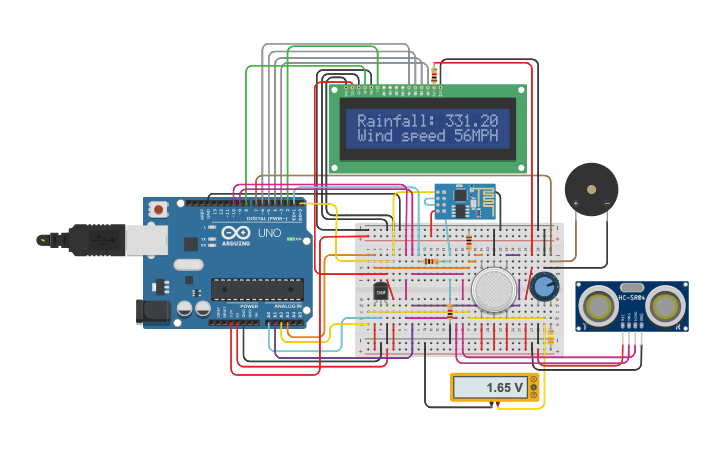 Circuit Design Smart Weather Monitoring System Tinkercad