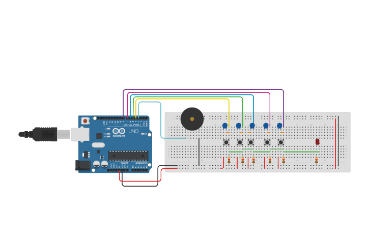 Circuit design Amazing Melodies with Buzzer - Tinkercad