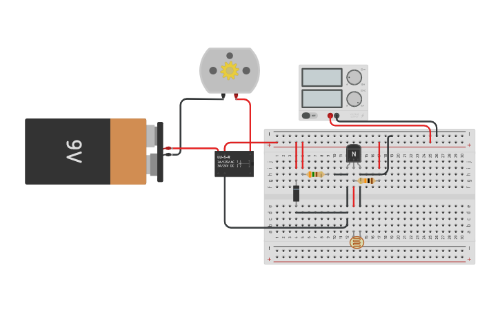 Circuit design Reverse DC motor - Tinkercad