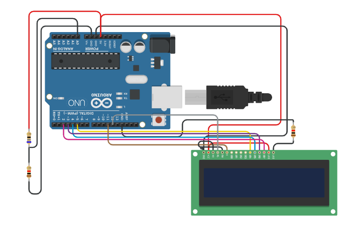 Circuit design Arduino Ohmmeter - Tinkercad