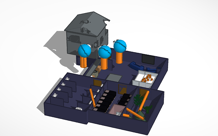 3D design underground bunker - Tinkercad
