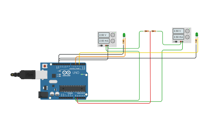 Circuit design LiPo Accumulators Voltage Indicator | Tinkercad