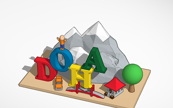 3D design NAME TAG - Tinkercad