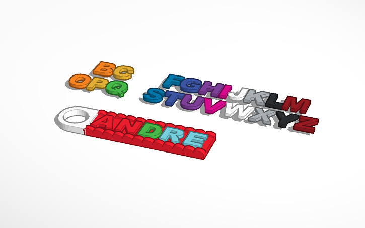 3D design Lesson: Key ring, letters! result | Tinkercad