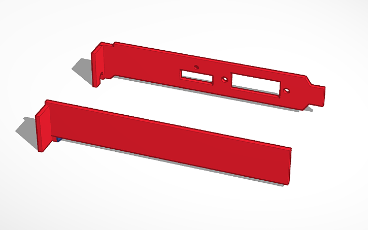 3D design PCIe Bracket - Tinkercad