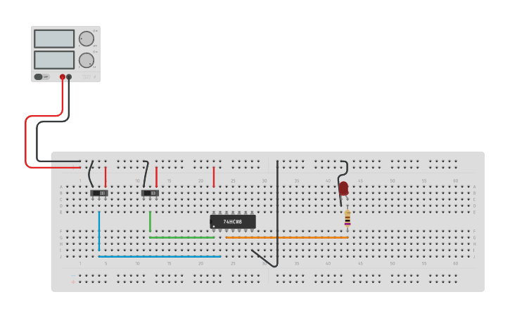 Circuit design AND GATE | Tinkercad