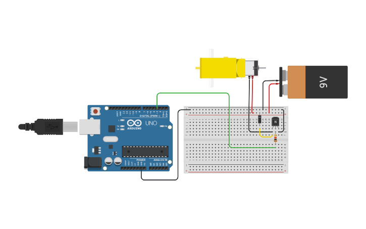 Circuit design DC motor | Tinkercad