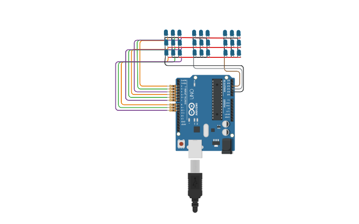 Circuit design Led Cube 3x3x3 - Tinkercad