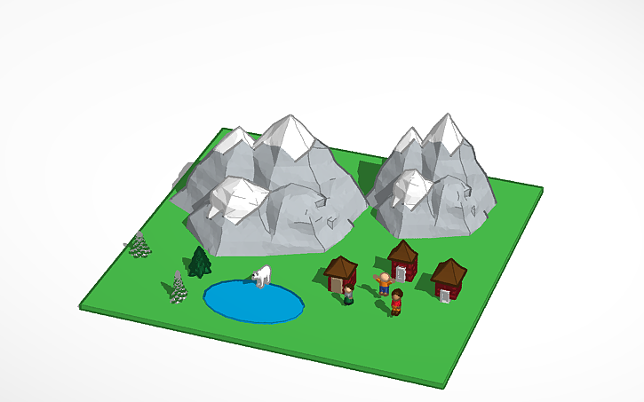 3D design beautiful landscape - Tinkercad