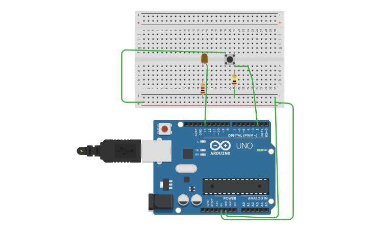 Circuit Design Pushbutton Digital Input With Arduino Tinkercad