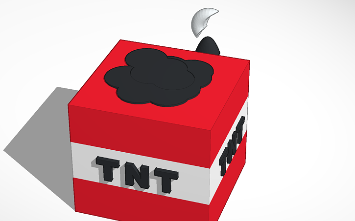 3D design tnt with flint and steel - Tinkercad