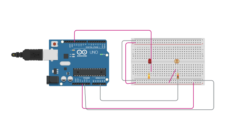 Circuit design LDR | Tinkercad