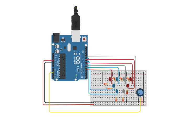 Circuit design Potenciómetro con arduino - Tinkercad