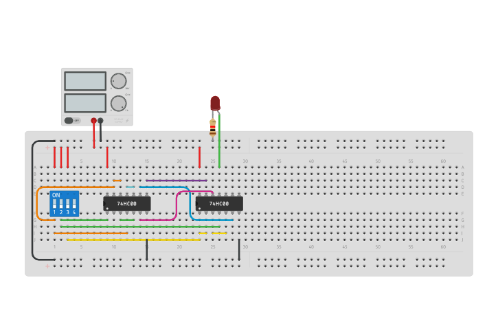Circuit design NAND GATE EXP3 | Tinkercad