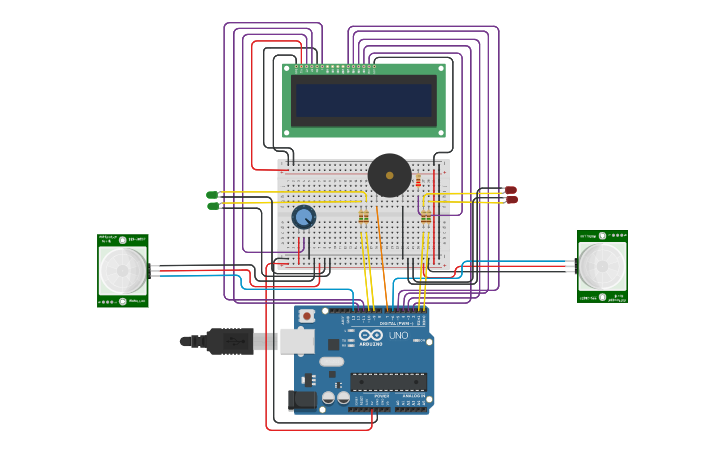 Circuit Design Visitor Counter Tinkercad
