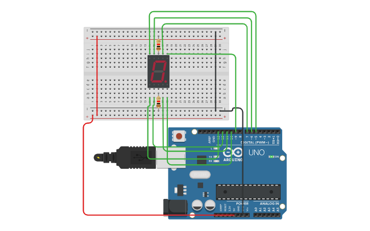 Circuit design Segment Display - Tinkercad