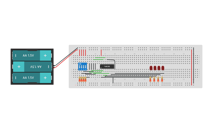 Circuit design Conversor Binario - Gray - Tinkercad