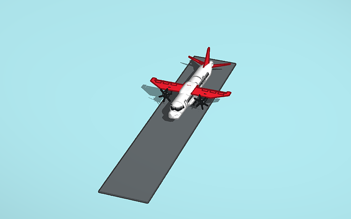 3D design Working Plane w/ engines and gear - Tinkercad