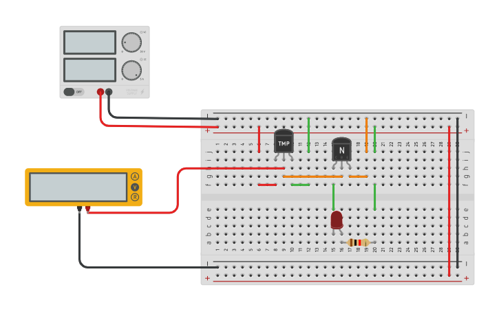 Circuit design Actividad 6, temperatura | Tinkercad