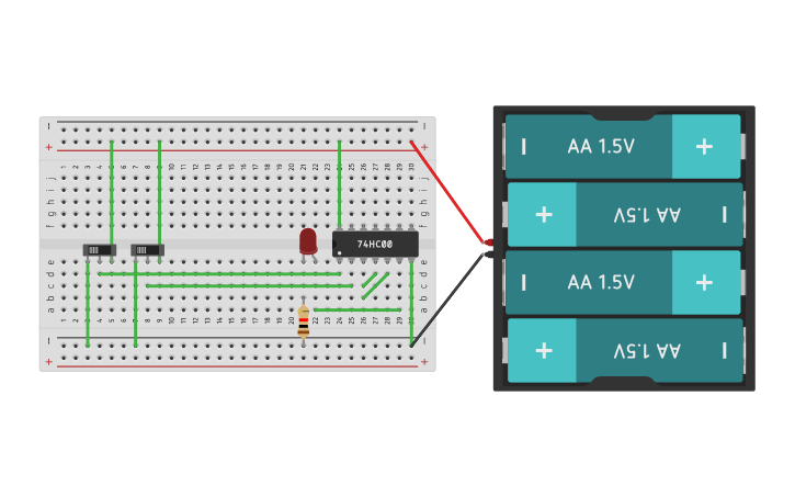 Circuit design AND gate using nand | Tinkercad