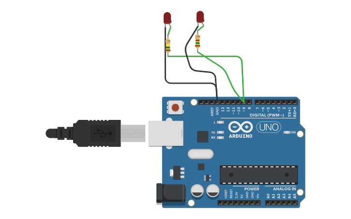 Circuit design practica 1 arduino | Tinkercad