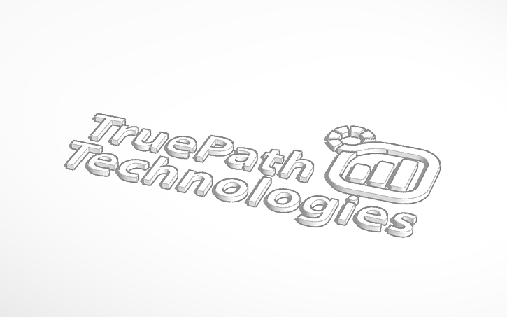 3D design TruePath Logo 1mm High - Tinkercad