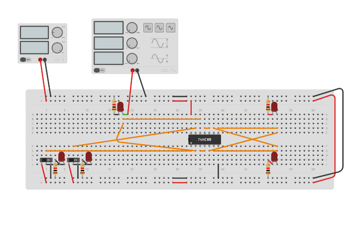 Circuit design RS Latch CLK - Tinkercad
