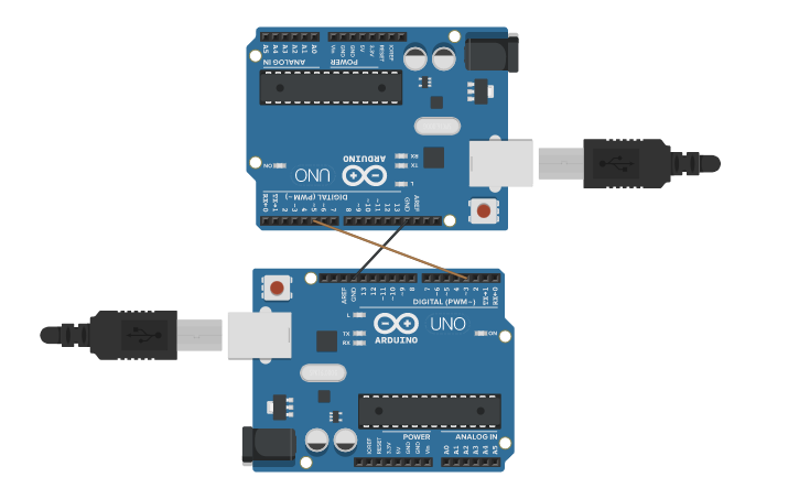 Circuit design Serial Communcation Between Two Arduinos | Tinkercad Circuit design Serial Communcation Between Two Arduinos | Tinkercad