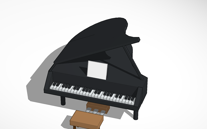 3D design Grand Piano and stool - Tinkercad