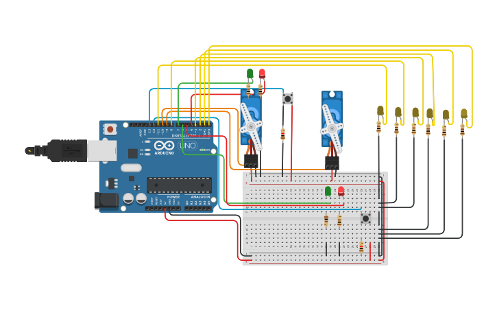 Circuit design Smart Parking - Tinkercad