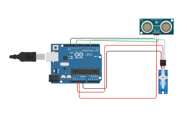 Circuit design Automatic gate opener - Tinkercad
