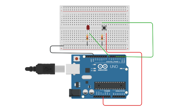 Circuit design lab 4 กดปุ่มเปิด-ปิดไฟ - Tinkercad
