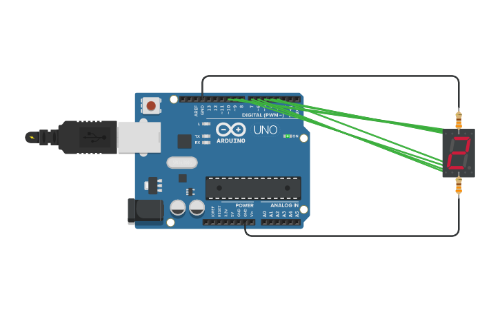 Circuit Design 7 Segment Display Tinkercad