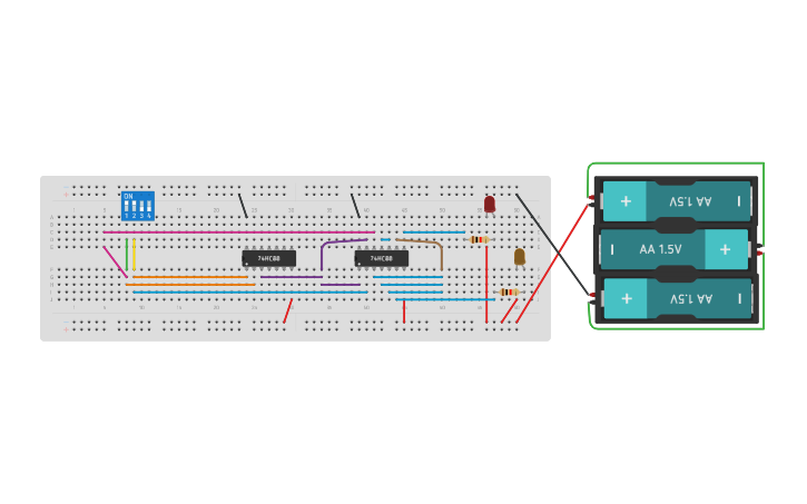 Circuit design half subtractor | Tinkercad
